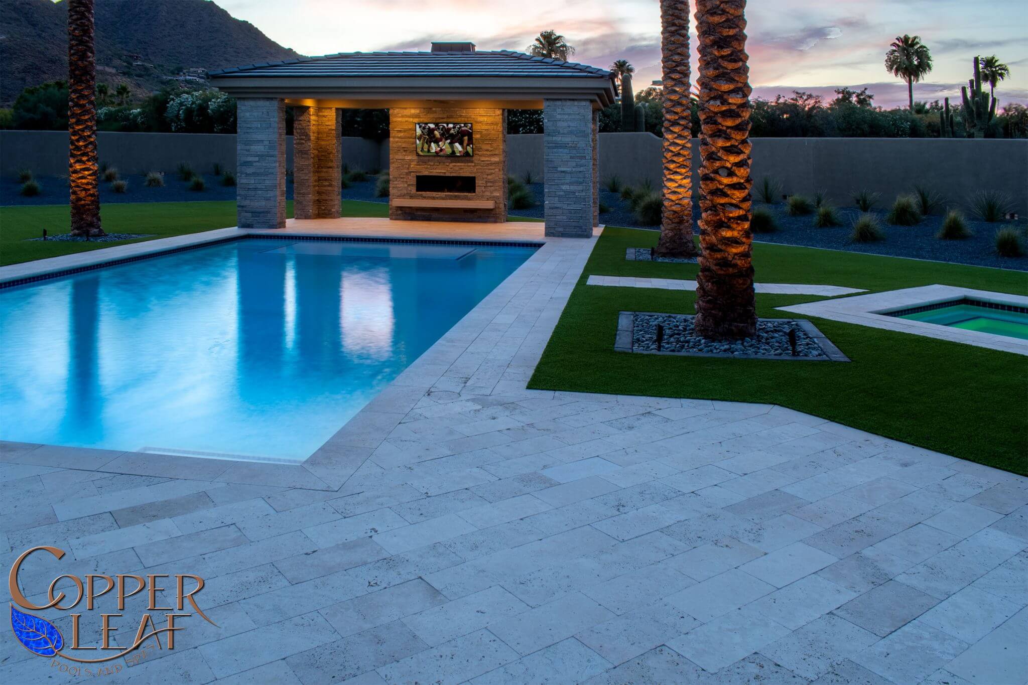 PoolEvening | Copper Leaf Pools